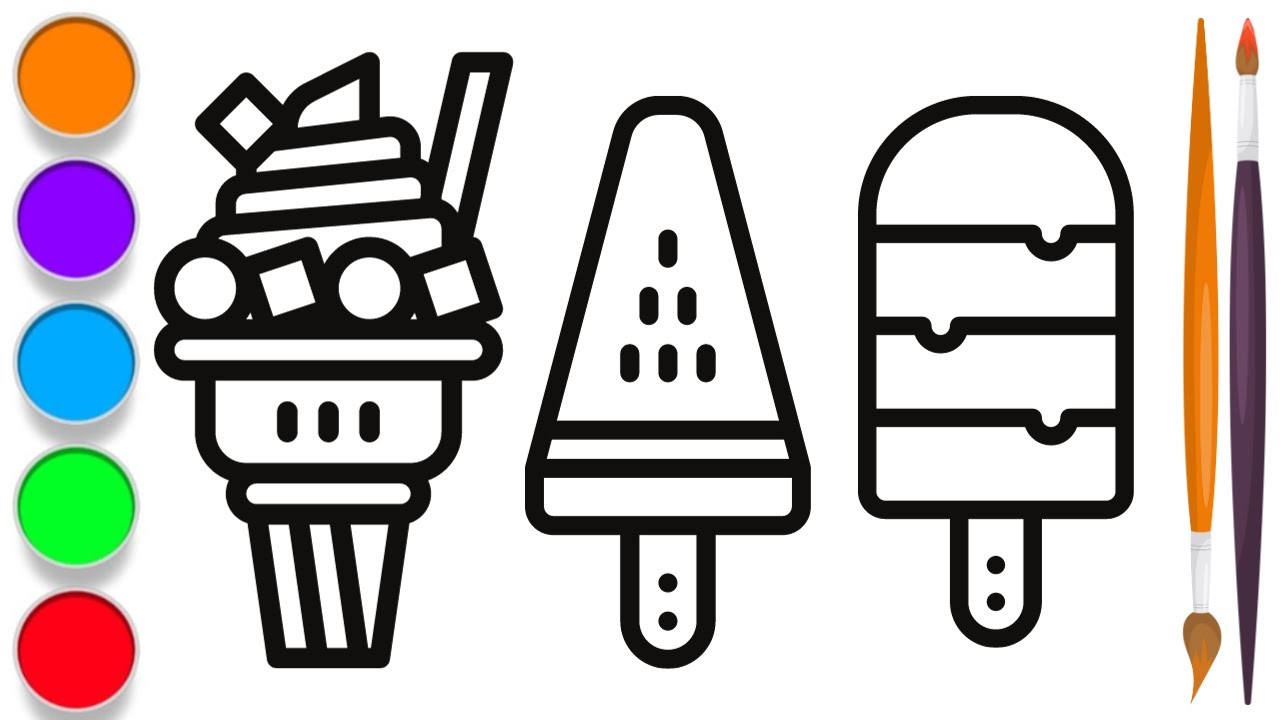 icecream drawing easy for kids | how to draw a watermelon icecream ...