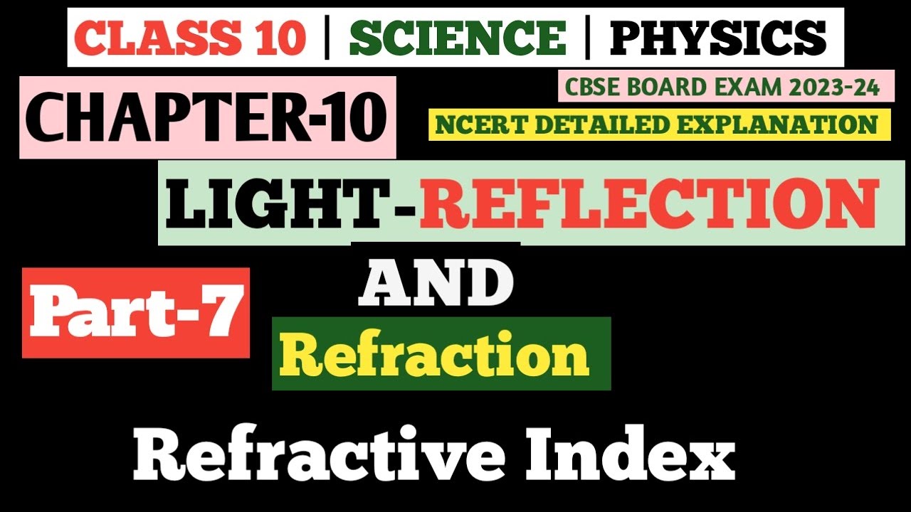 What Is Refractive Index Class 10th Science Chapter 9 Light NCERT What Is Refractive Index Class 10th Science Chapter 9 Light NCERT