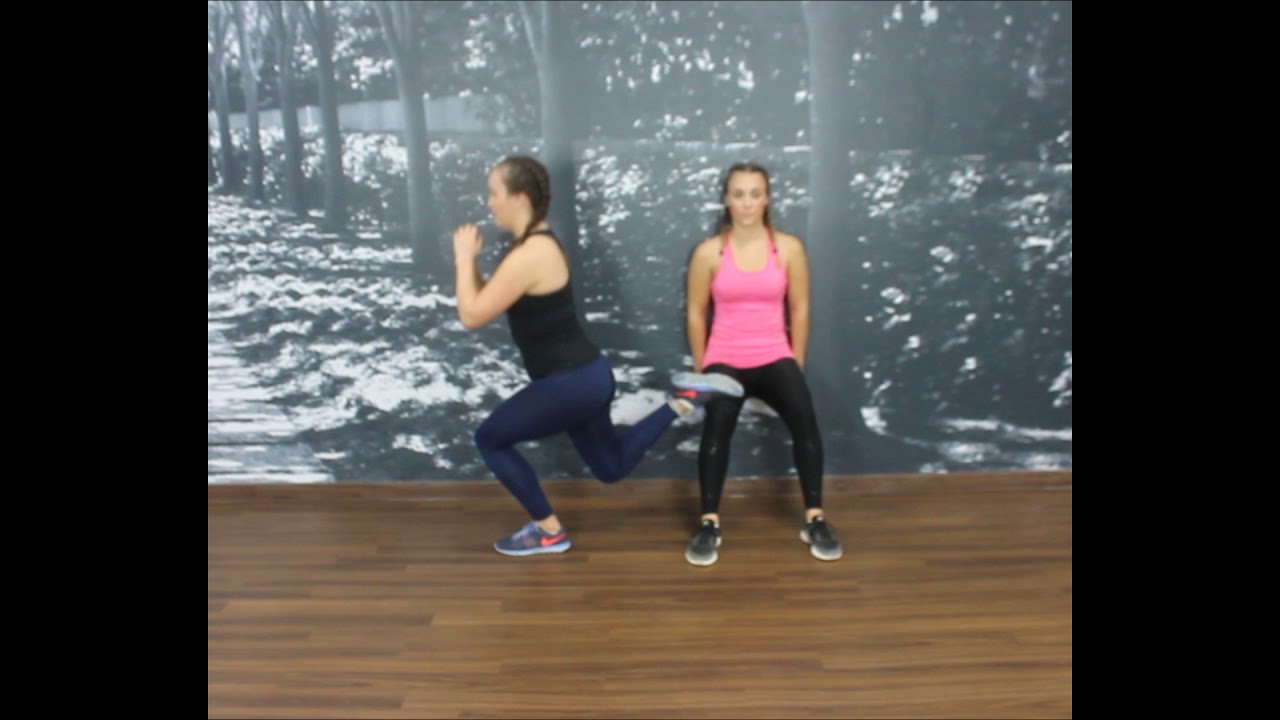 Partner wall sit split squat - YouTube