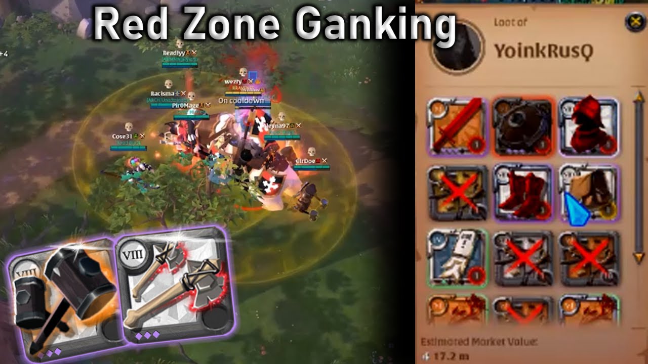 How to Not Survive Red Zone Ganking in Albion Online - YouTube