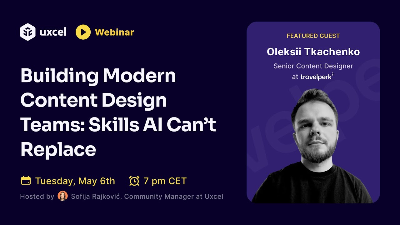 Building Modern Content Design Teams: Skills AI Can't Replace with Oleksii Tkachenko - YouTube