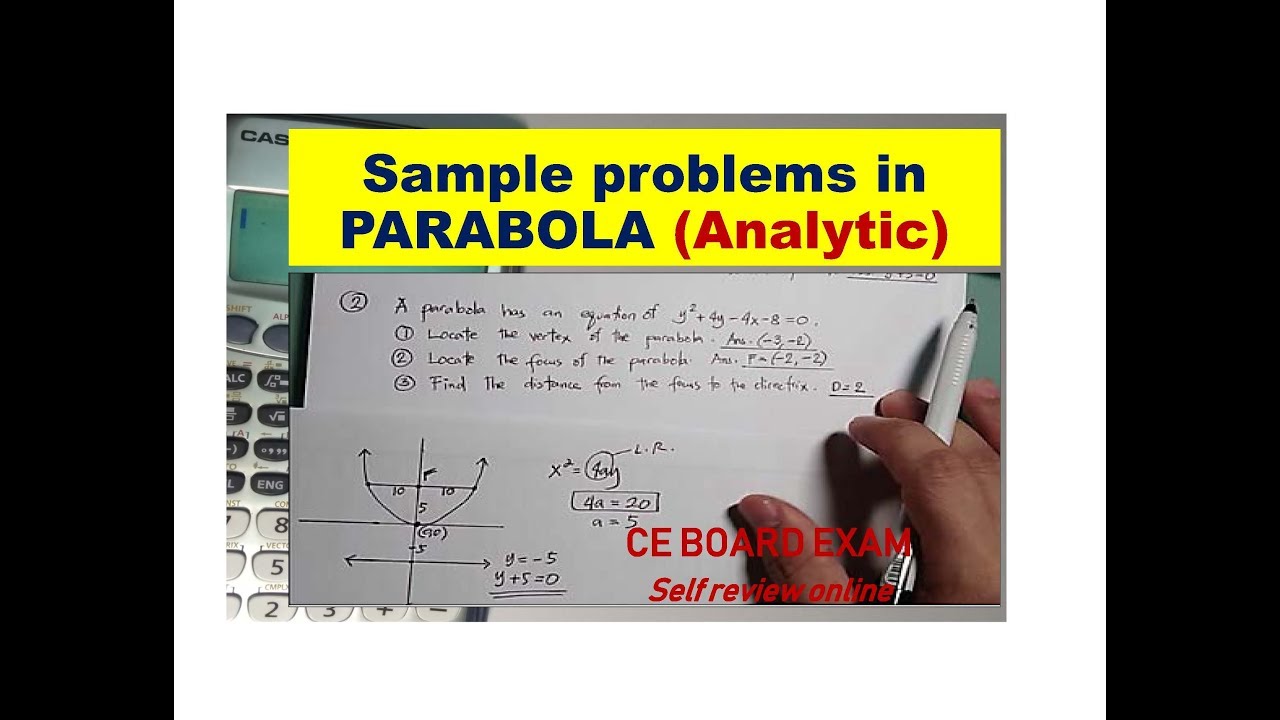 Sample problems in Parabola. Analytic Part24B. CE-Self Review - YouTube
