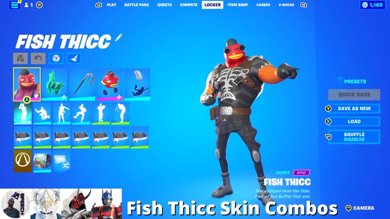 Fish Thicc Skin Combos (Fortnite Battle Royale) - YouTube