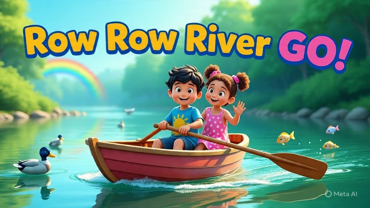 Row Row River Go! 🚤 Kids Boating Song| Fun 3D Animation for Children ...