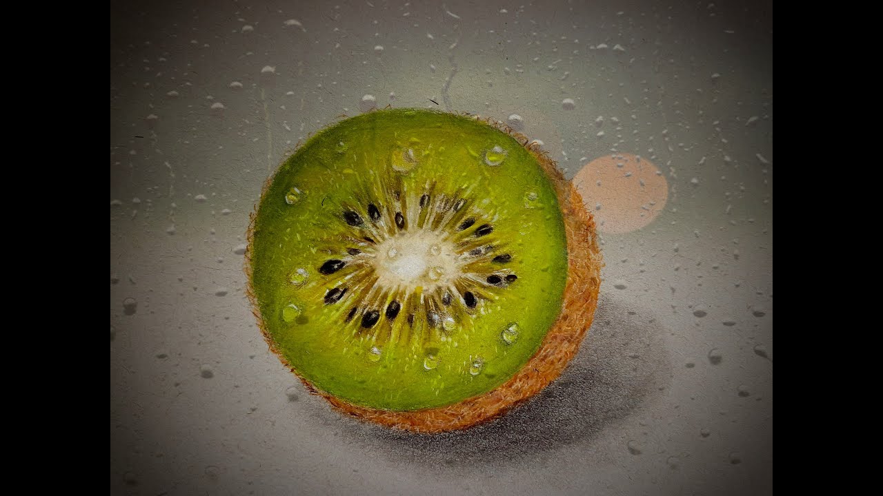 Drawing of a Kiwi Fruit - How to draw 3D Art| 3D Drawing | Realistic ...