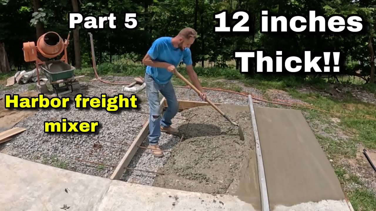One man Pours Concrete | Part 5 The Thickest pad - YouTube