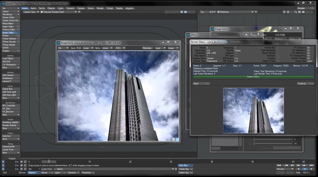 tutorial lightwave panel effects compositing 2 - YouTube