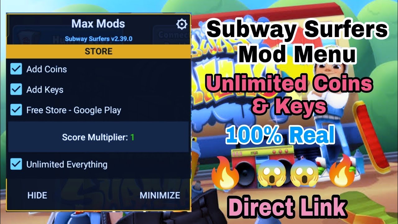 Subway Surfers Mod Menu v3.1.1 | Subway Surfers Hack Mod | Unlimited ...