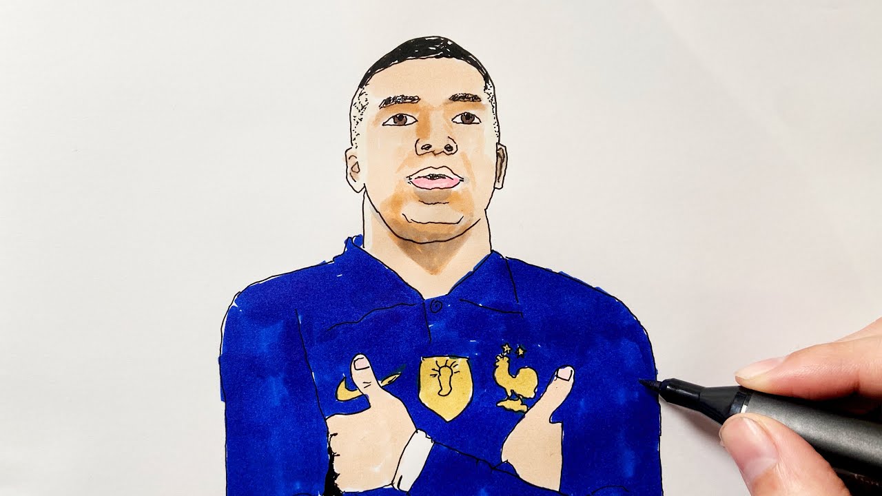 How to Draw Kylian Mbappé - YouTube
