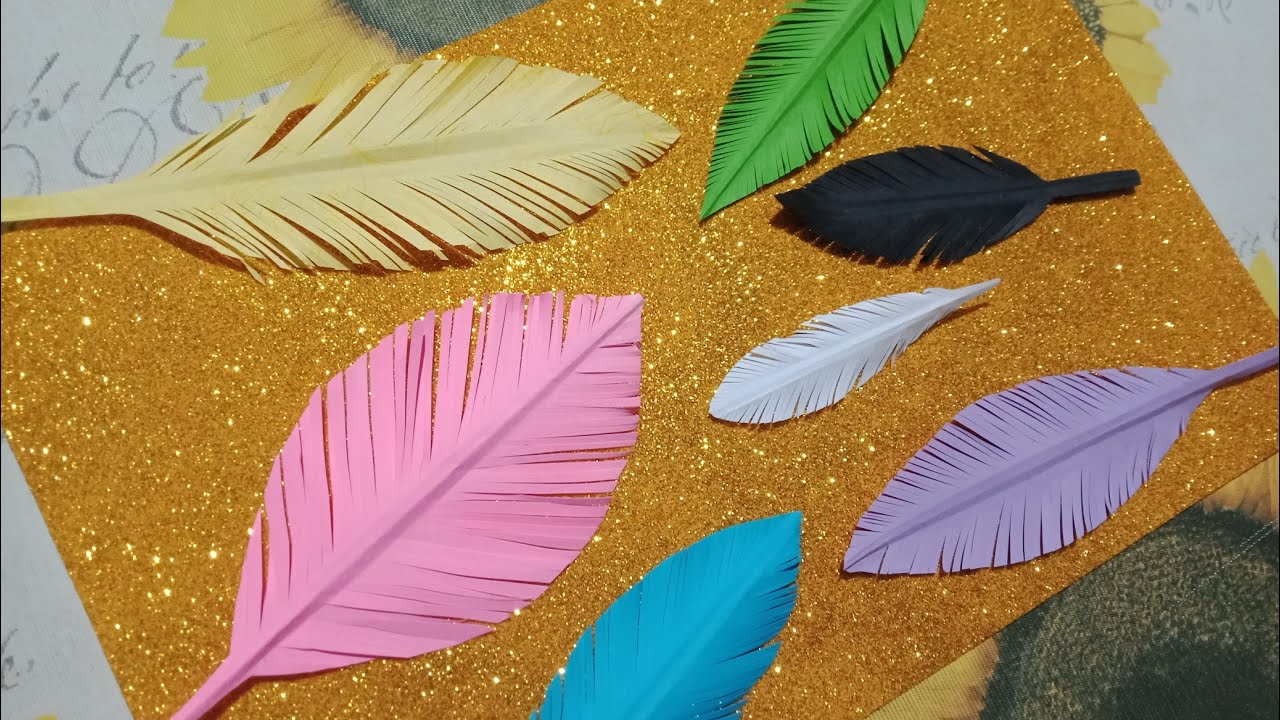 How To Make Paper Feathers/DIY Paper Craft - YouTube
