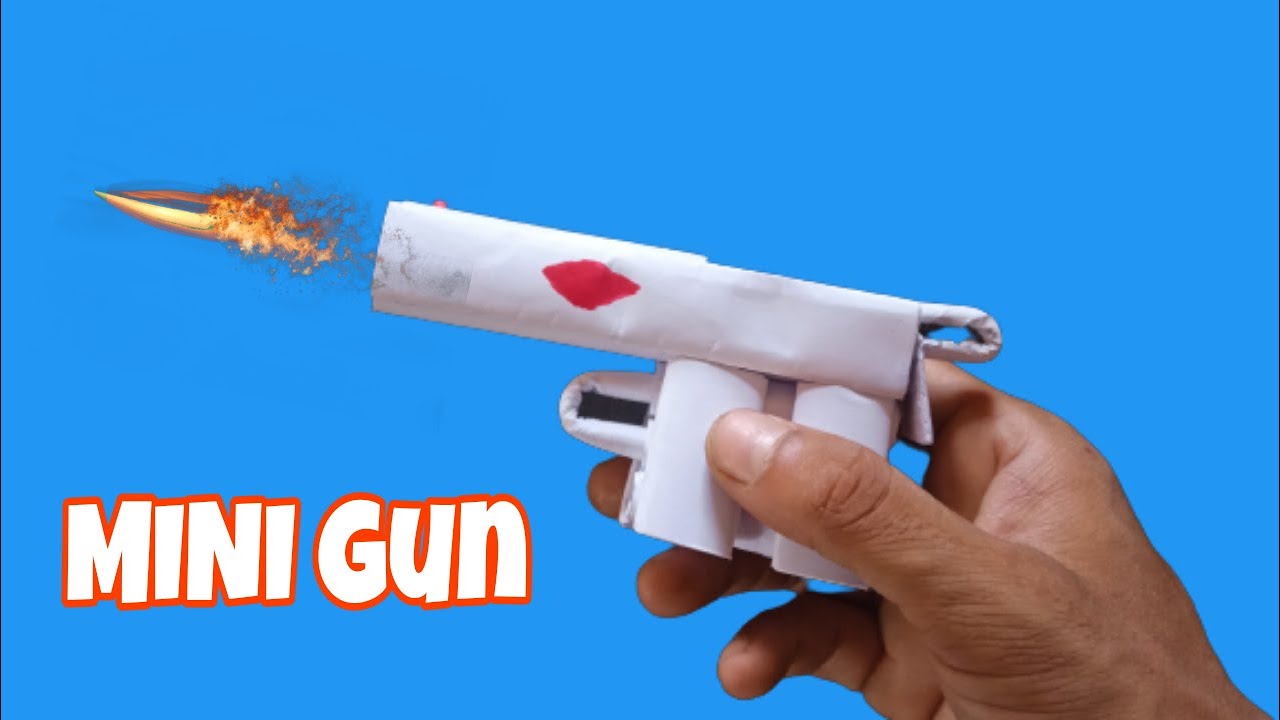 How to make a pocket Mini Gun Out of paper - YouTube