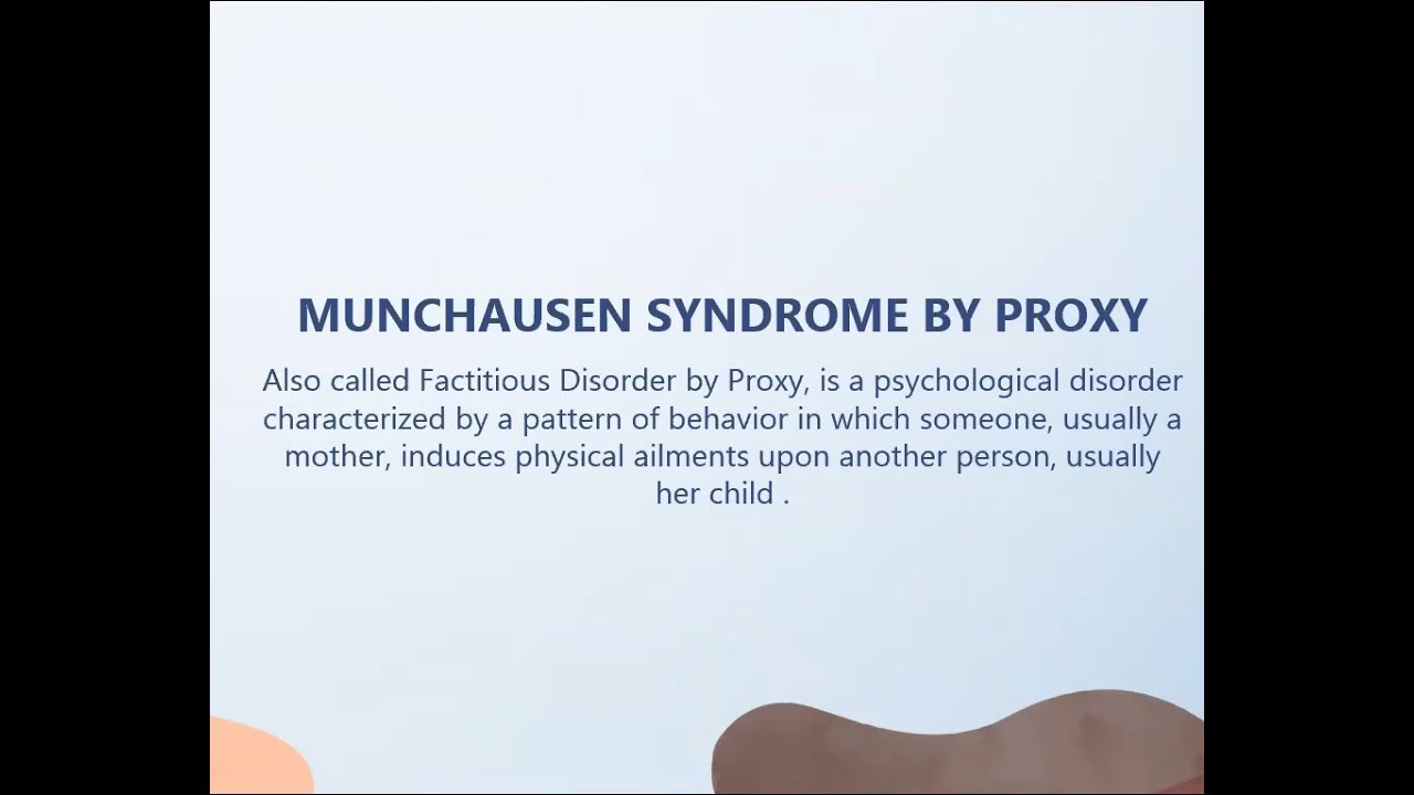 Munchausen Syndrome by Proxy Awareness Video- 20ps101019 - YouTube
