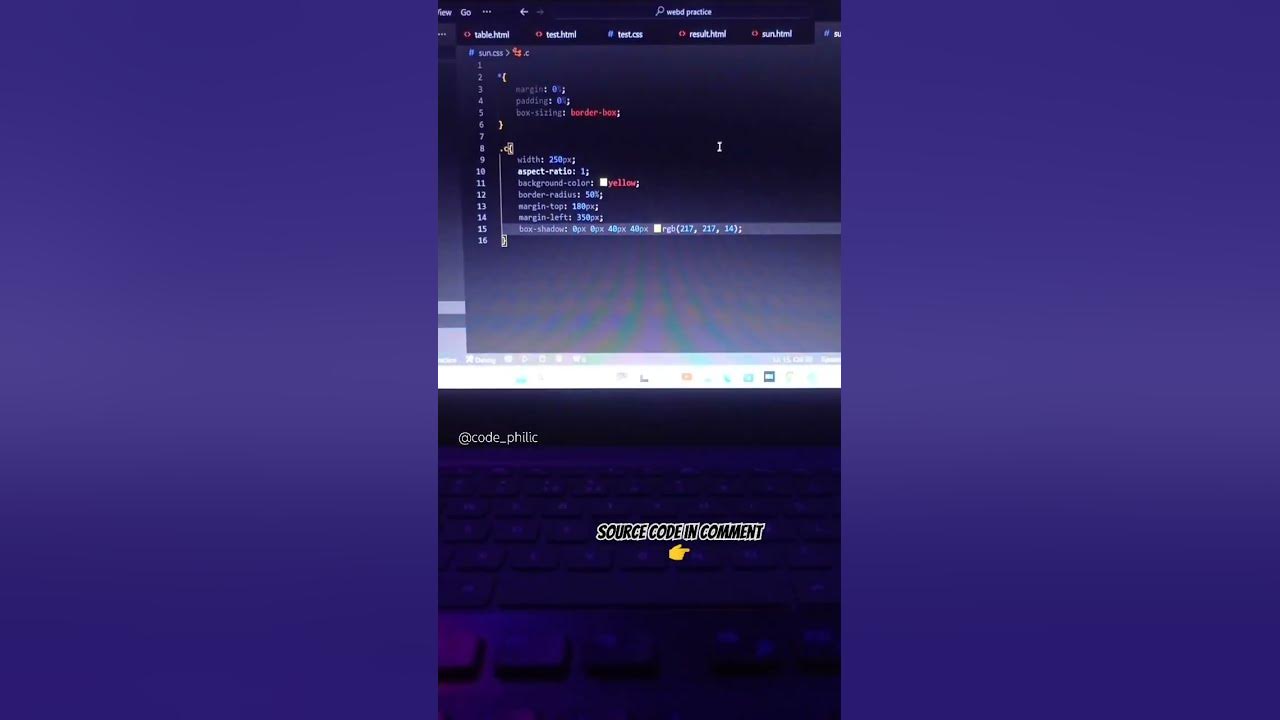Sun Using Html And Css 🔥🔥 Coding Shorts Codingshorts Codingtutorial Attitude Love Youtube
