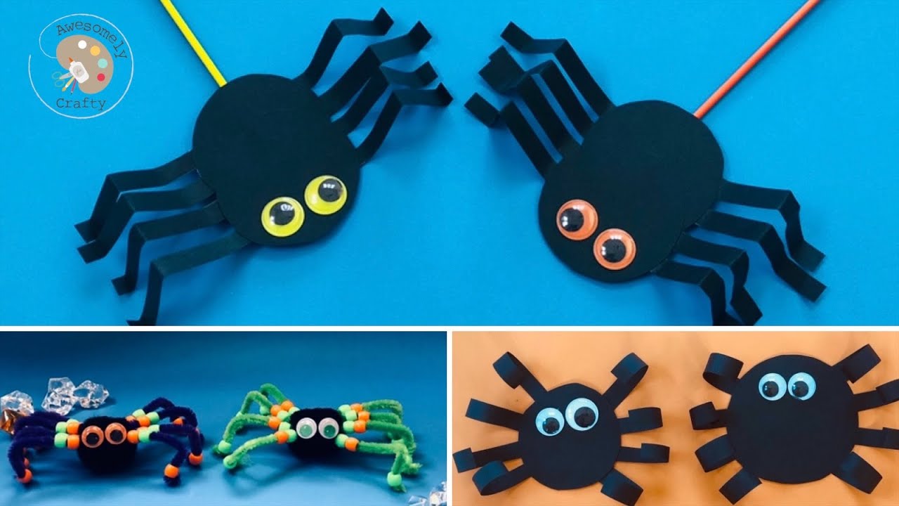 3 Easy Spider Crafts For Halloween How To Make Spider Crafts DIY