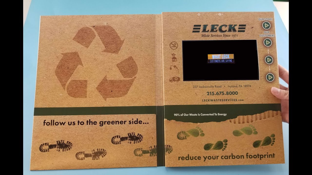 [videoFOLDER] Leck Waste Services Custom LCD Video Folder - YouTube