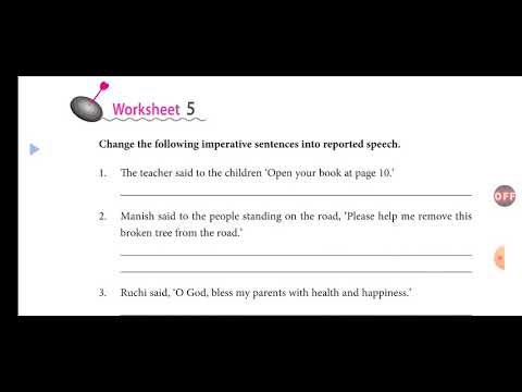 Narration, worksheet 5 , class 8 - YouTube