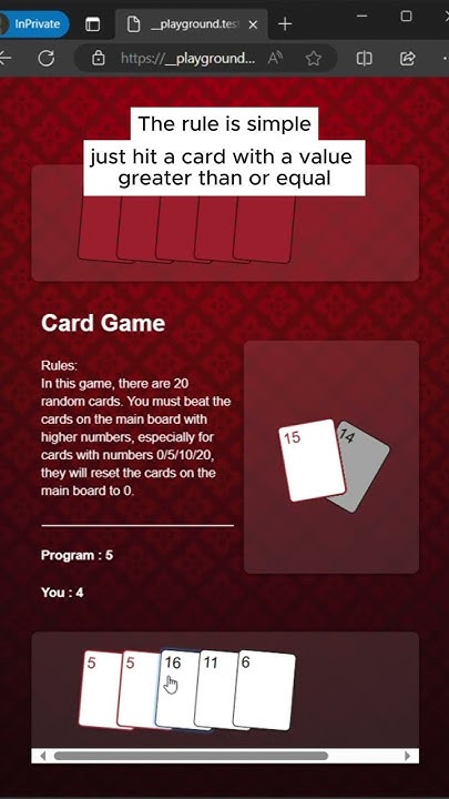 Simple card game with HTML, CSS & JAVASCRIPT #shorts #html #css3 # ...
