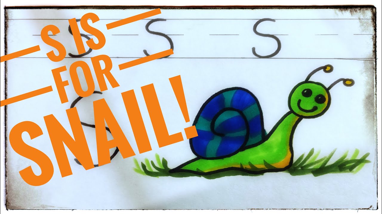 How to draw a snail | Uppercase Letter “S” | Kindergarten Writing - YouTube