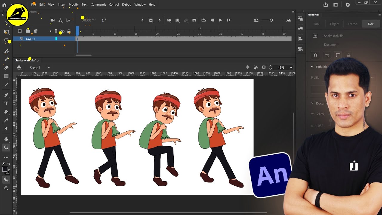 Human Snake Walk Cycle Animation |Thief Cartoon Walk Animation|2D ...