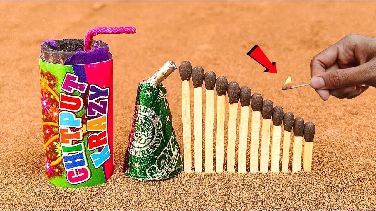 Diwali CHITPUT KRAZY Cracker Vs Matchstick Chain Reaction Dominos ...