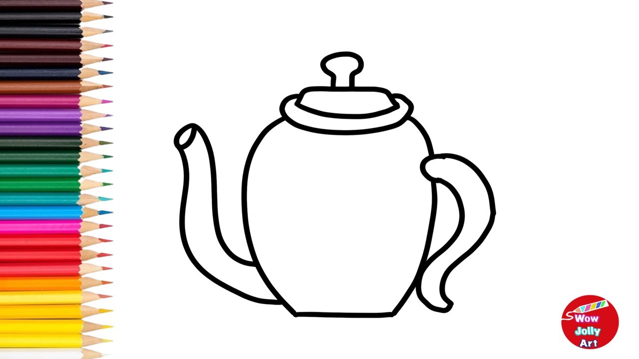 Learn To Draw A Kettle Easy, Simple Drawing And Painting - YouTube