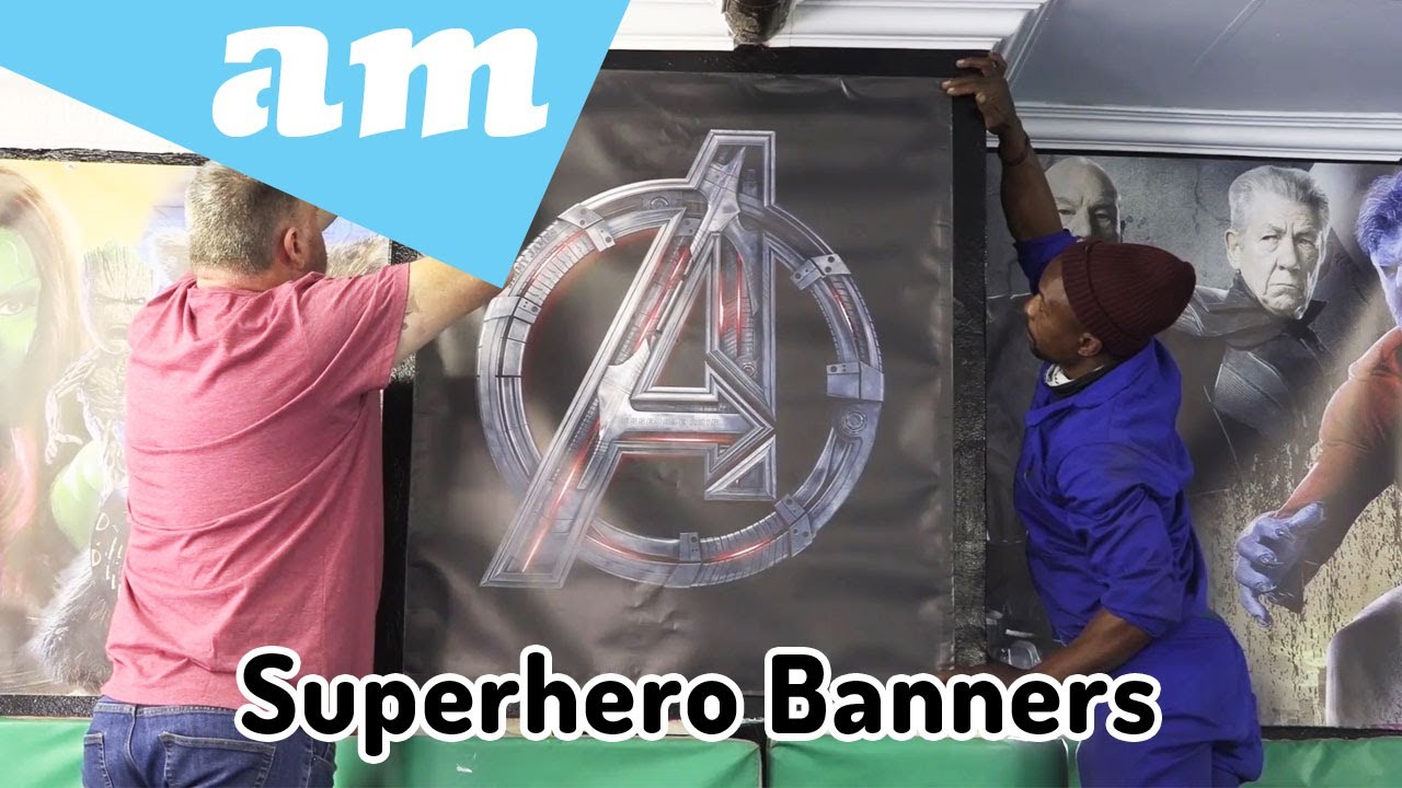 Superhero Banner Printed on PVC Banner Material and Mount on the Wall ...