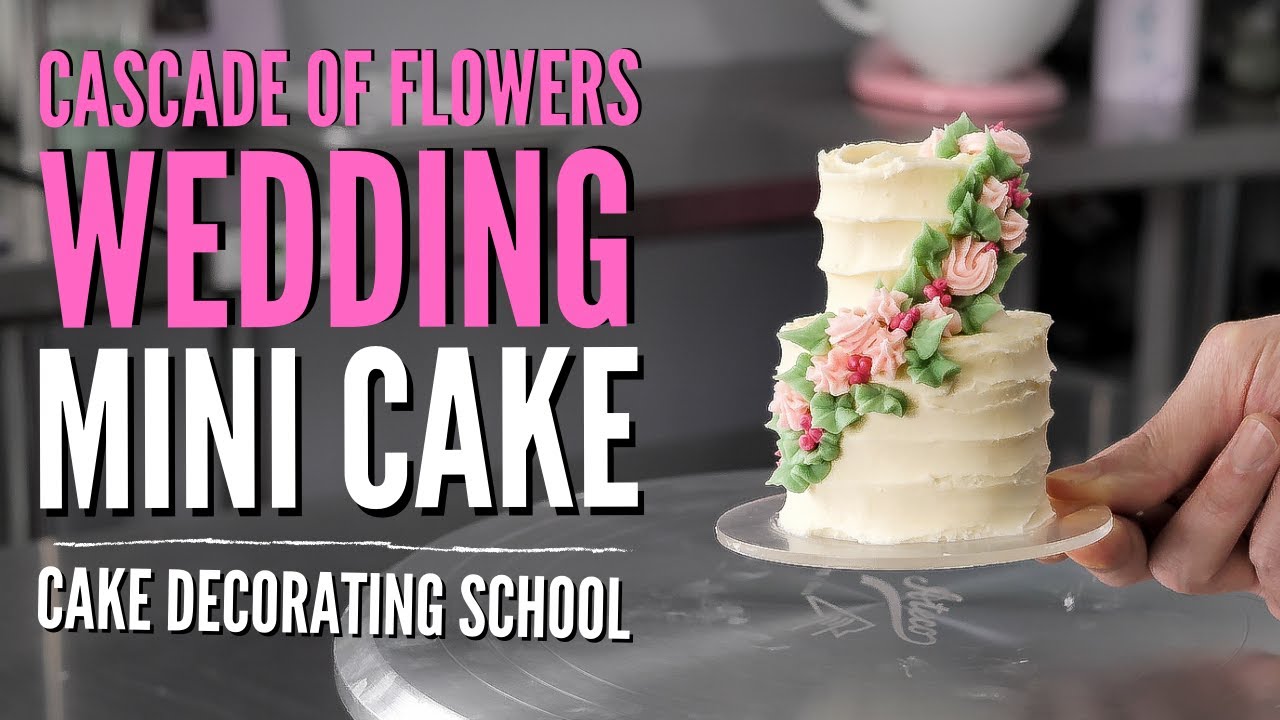 Tiny Cascade of Flowers Mini Wedding Cake [ Cake Decorating For ...