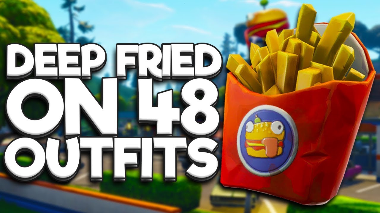 Deep Fried Back Bling On 48 Outfits - Fortnite Cosmetics - YouTube