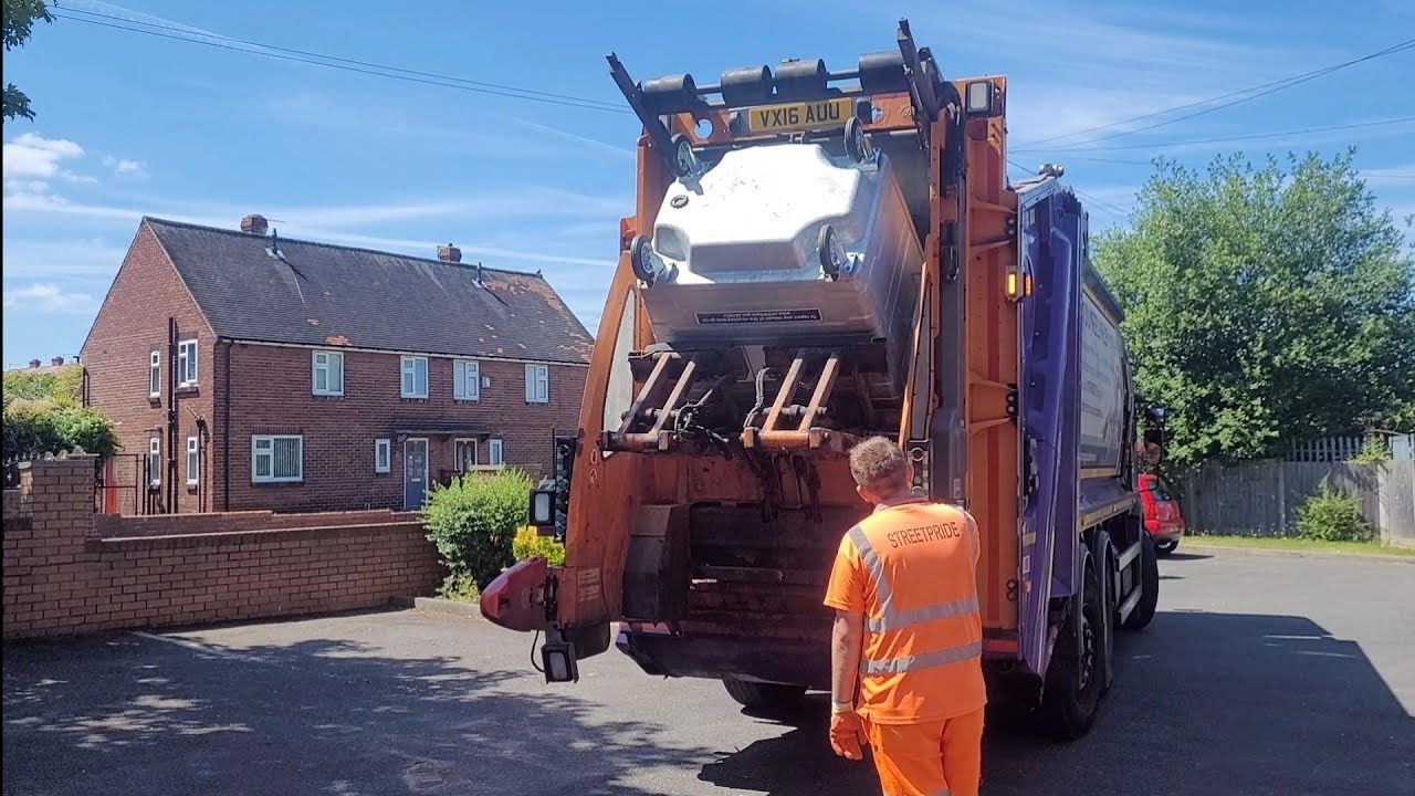 Dennis Elite 6 Bin lorry on General Waste, AUU - YouTube