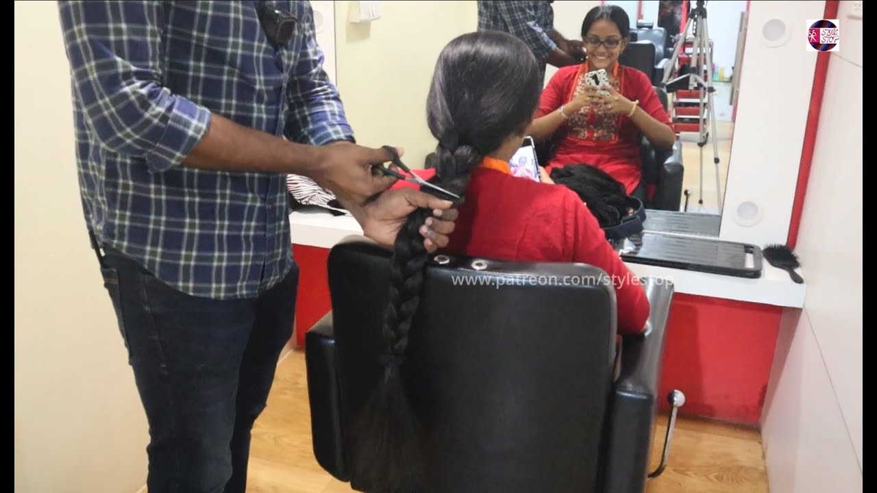 Long THICK braid cut for a cause | Shorts stylestop | - YouTube