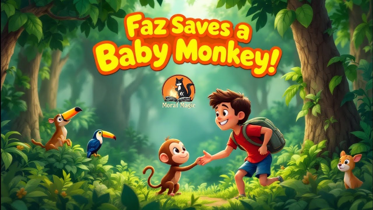 Faz Saves a Baby Monkey! 🐒 #shorts #kidsstories #kindness - YouTube