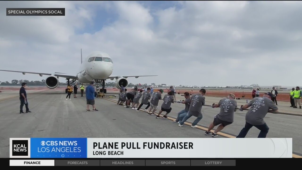 Teens participate in Plane Pull Fundraiser in Long Beach to raise money ...