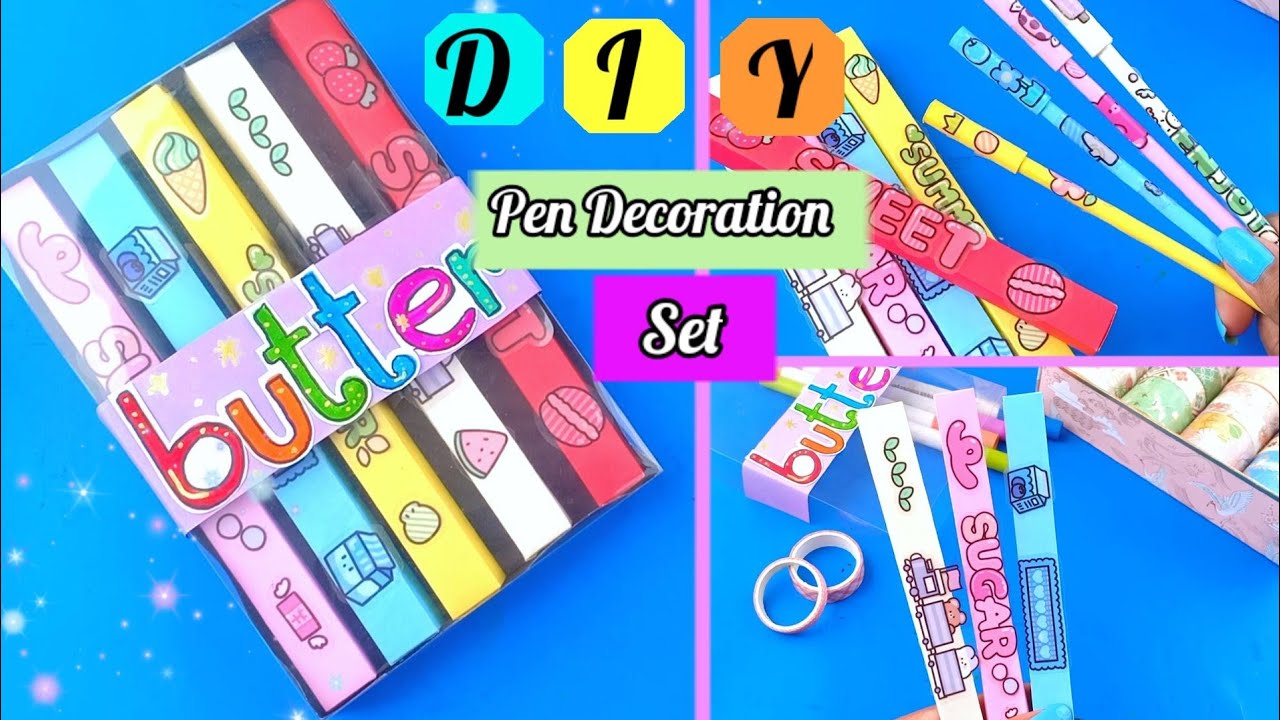 DIY cute highlighter pen set / How to make highlighter pen set at home ...
