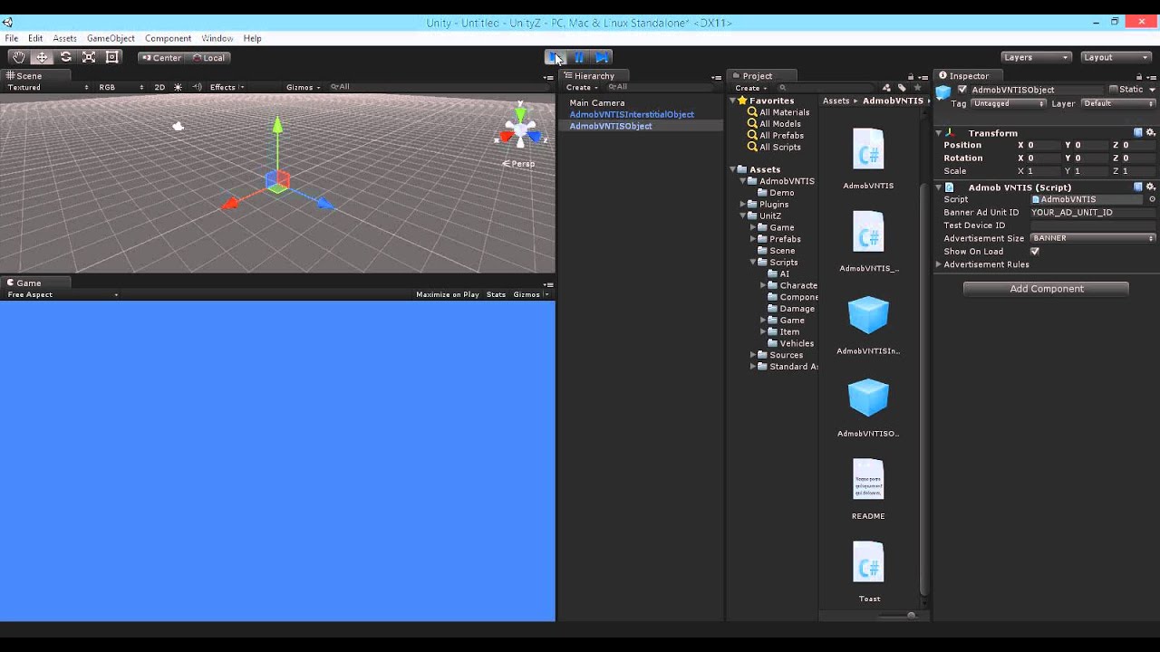 Unity Admob Plug In By Vntis Version 40 Error On Unity 46 Youtube