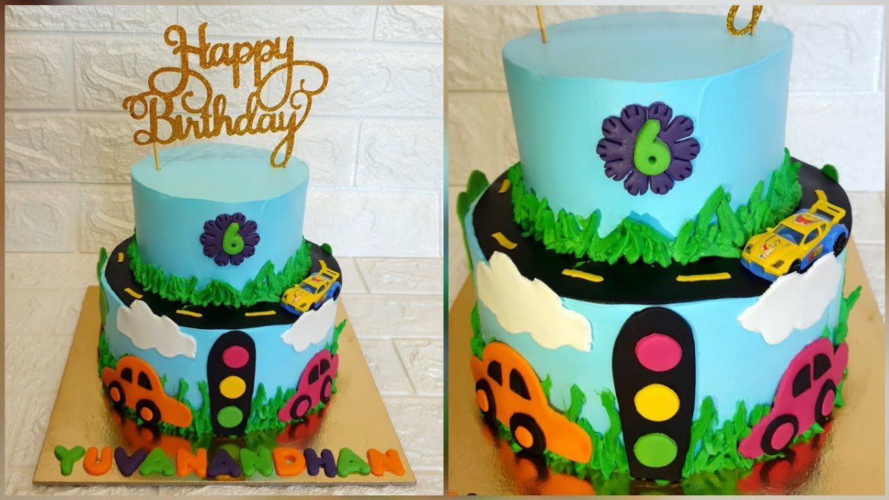 Traffic Signal Theme Cake | Car theme Cake | Road Track Theme Cake ...