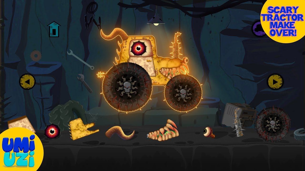 Scary Tractor Make Over Formation Car Garage Video For Kids - YouTube