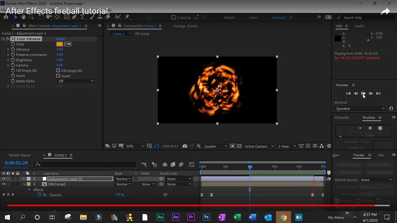 After Effects fireball tutorial. - YouTube
