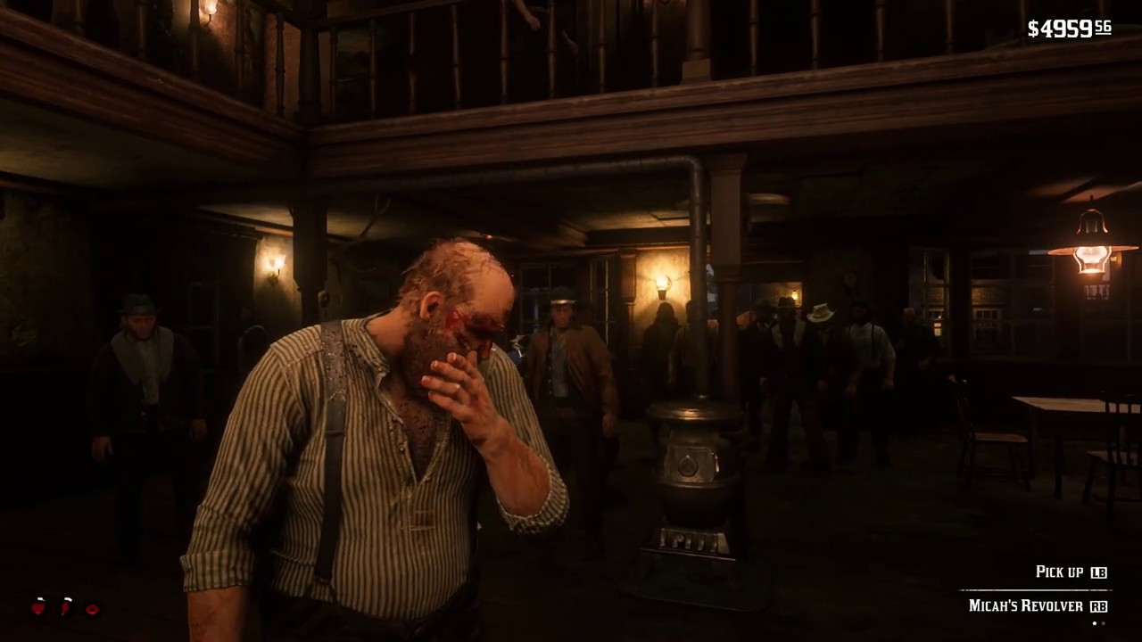 Tommy vs Jon The Drunk Trapper Bar Fight Valentine Saloon - YouTube