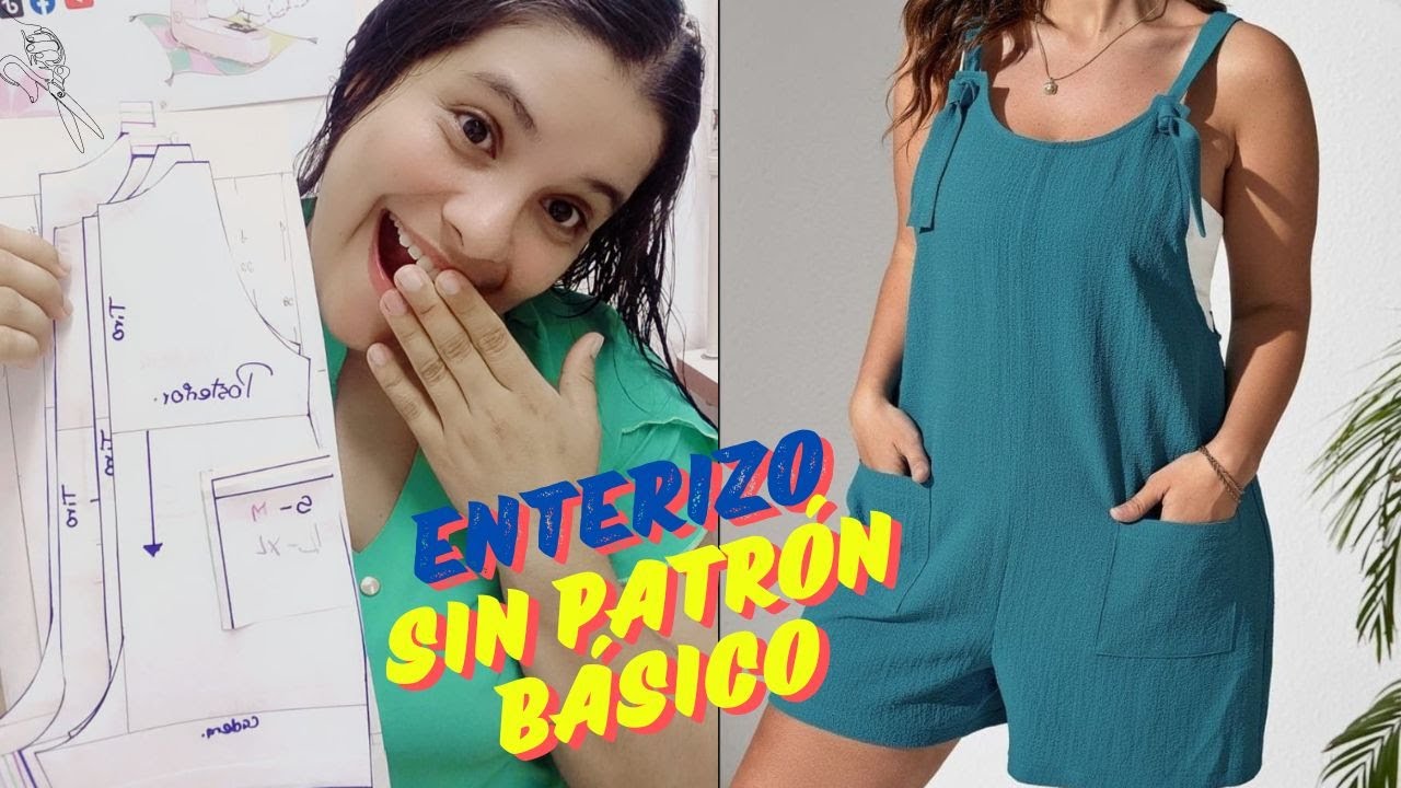 Como Hacer un ENTERIZO sin Patrón Básico en varias tallas ? Fácil y Rápido - YouTube