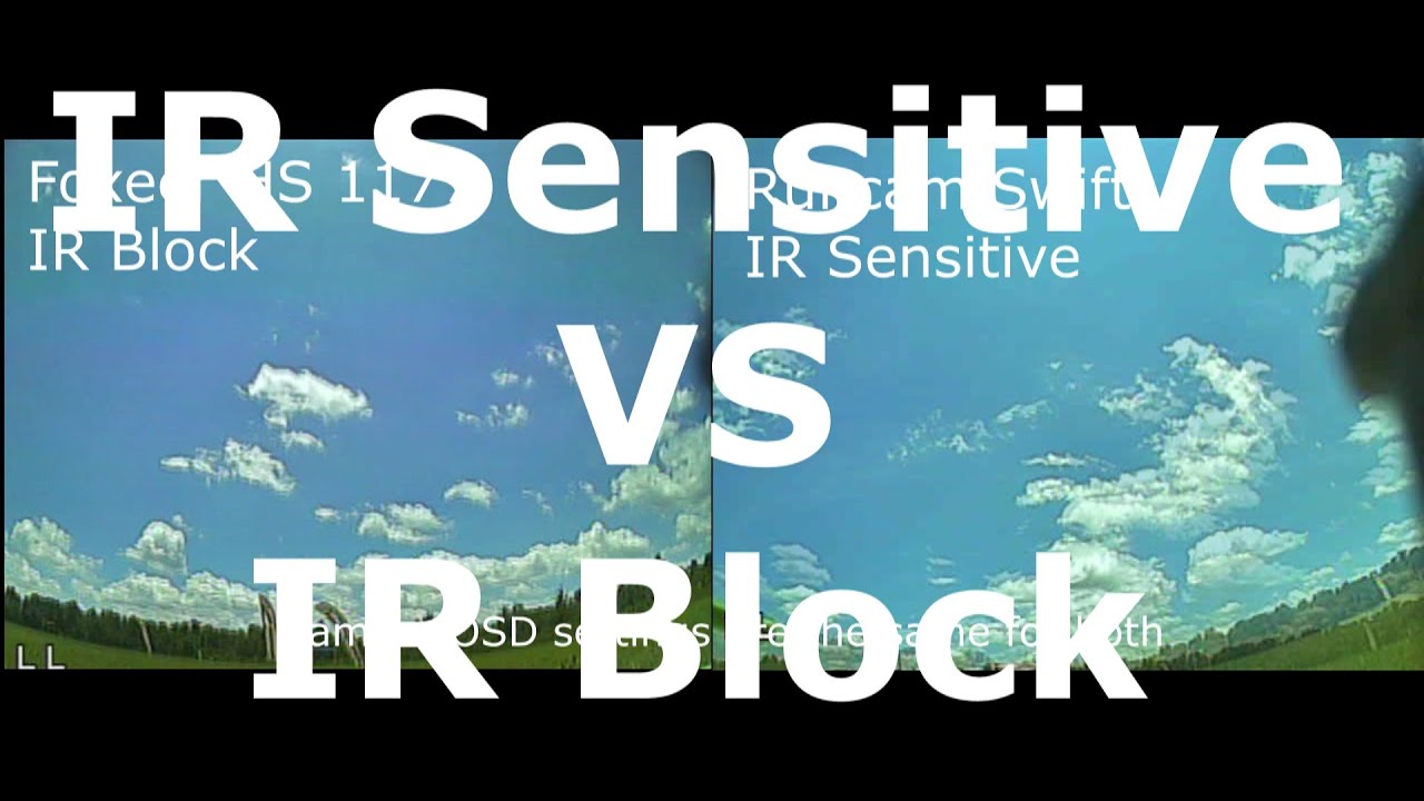 Runcam Swift IR Sensitive vs Foxeer HS1177 IR Block - YouTube