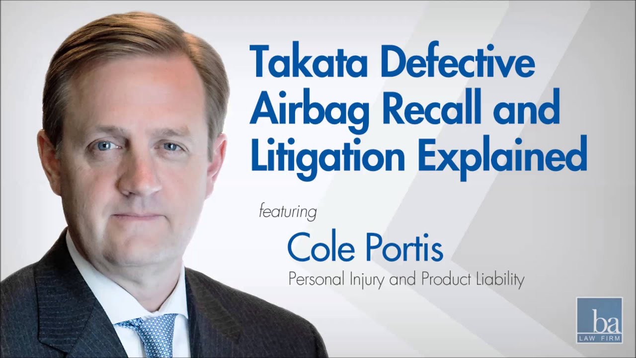 Takata airbag recall explained by Beasley Allen shareholder Cole Portis ...