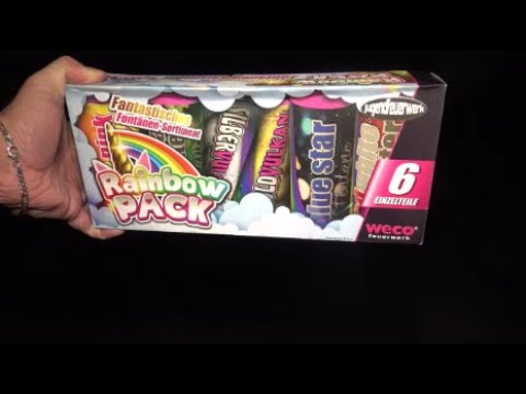 Rainbow Pack - WECO Feuerwerk - Kat. F1 Fontänen-Sortiment - YouTube