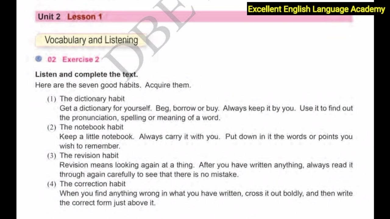 Grade - 7 (Unit - 2, Lesson -1, Exercise - 2) Listening - YouTube