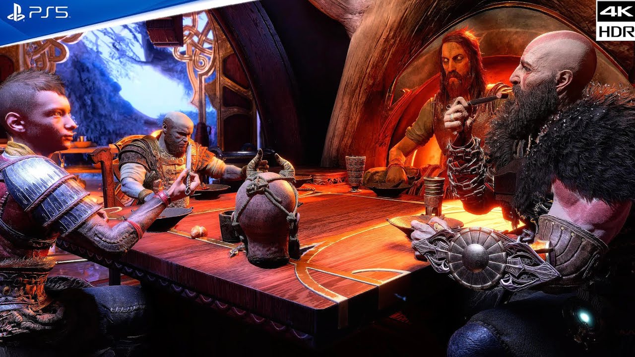 (PS5) GOD OF WAR RAGNARÖK - Kratos eating | ULTRA High Graphics ...