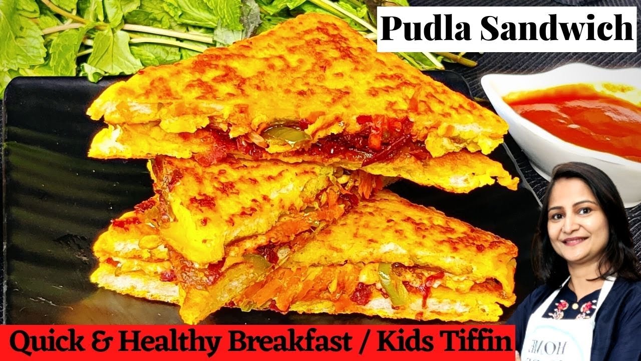 मुंबई का मशहूर Street Food पुडला सैंडविच | Healthy Breakfast | Pudla ...