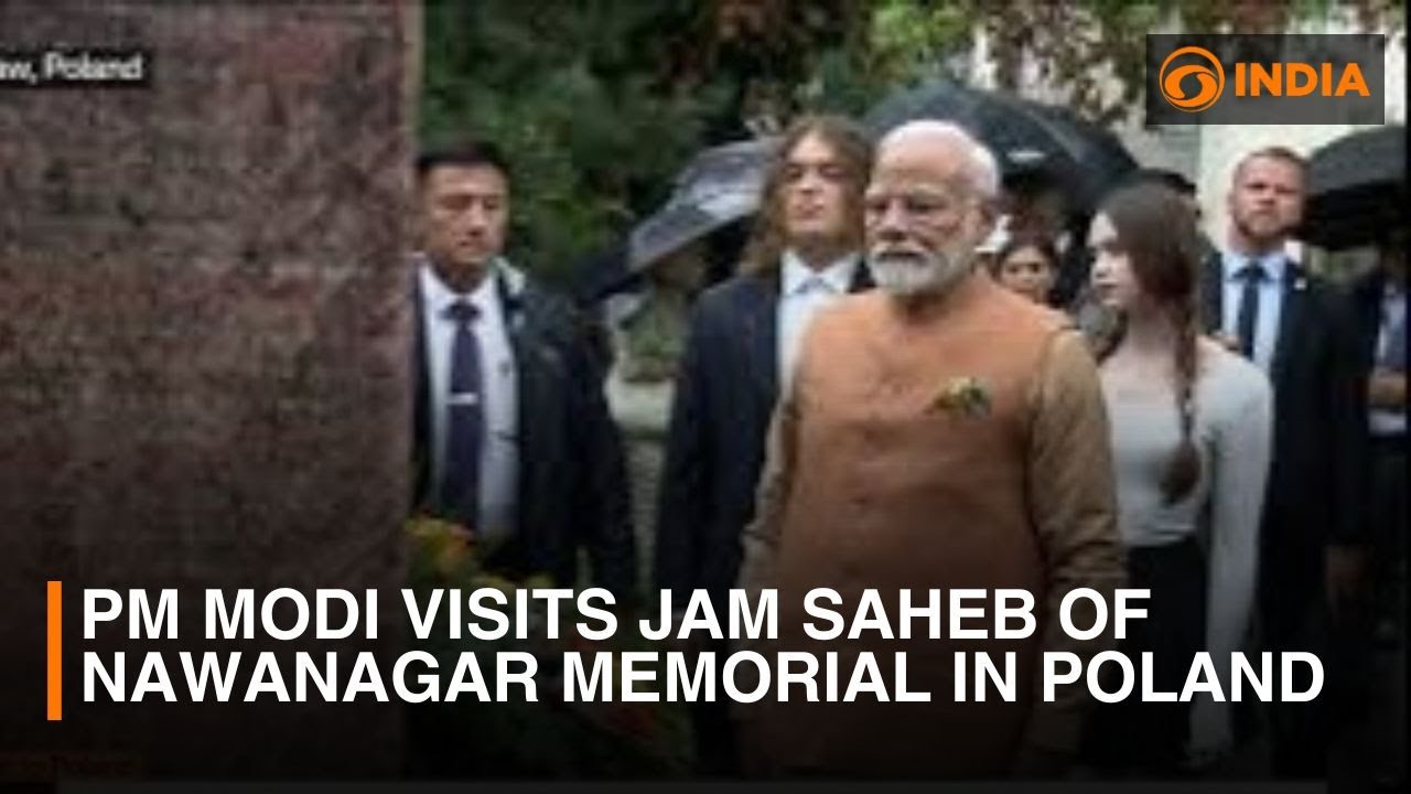PM Modi visits Jam Saheb of Nawanagar Memorial in Poland | DD India ...
