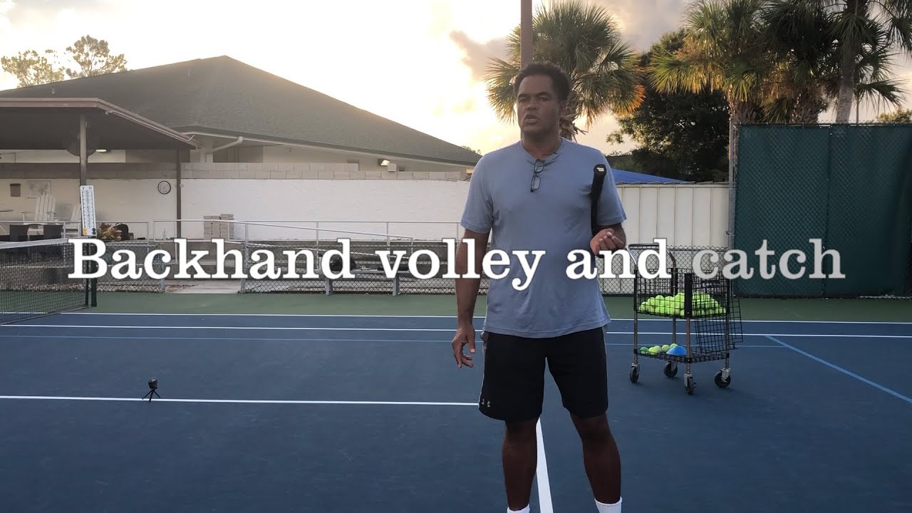 Tennis Technique Lesson 7: Backhand volley and catch - YouTube