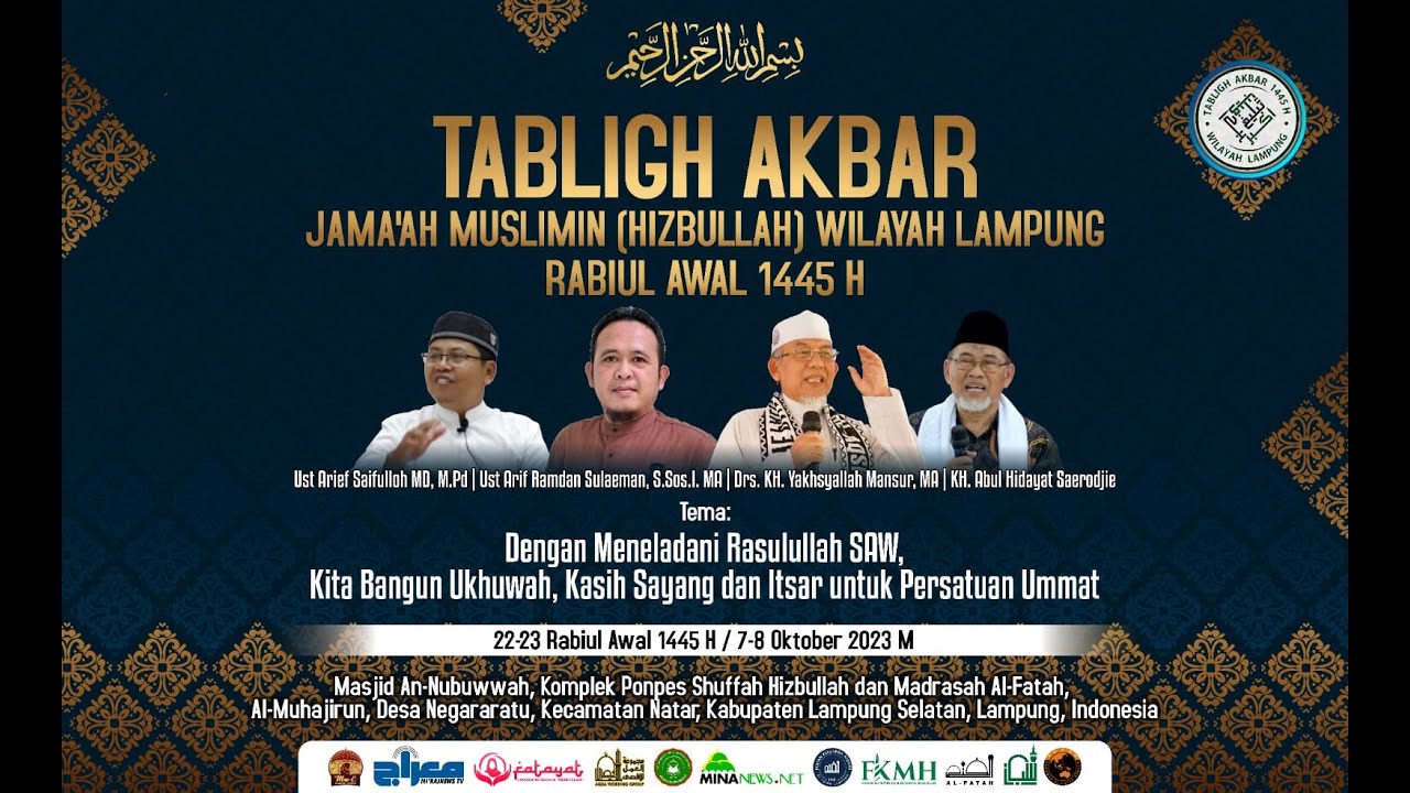 🔴 Live | Tabligh Akbar Jama'ah Muslimin (Hizbullah) Wilayah Lampung ...