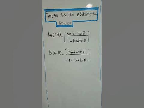 Tangent Addition & Subtraction Formulas @ProfDavidJDelosReyes # ...