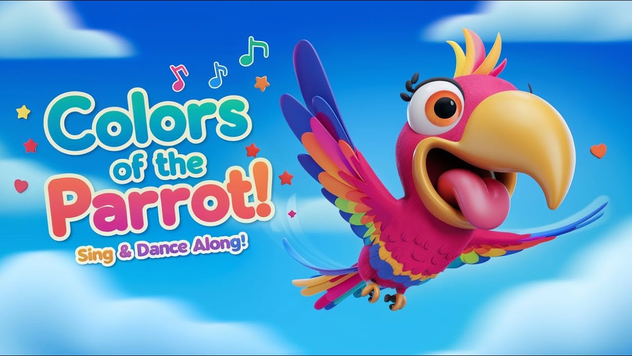 Parrot Colors Song! Learn Red, Yellow, Green & More! 3D Animation - YouTube